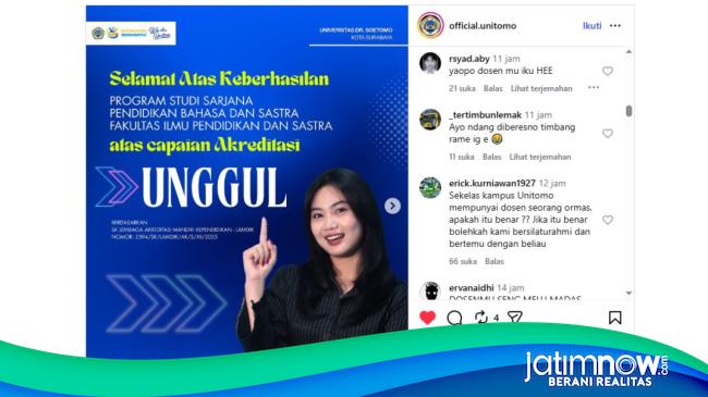 Akun Medsos Unitomo Diserbu Warganet, Dosen dan Ormas Jadi Sorotan